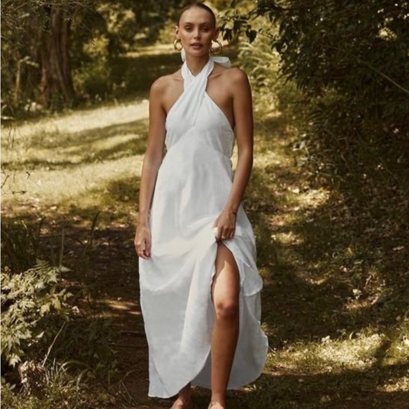 DISSH | Dresses | Halterneck Linen Maxi Dress By Dissh | Poshmark